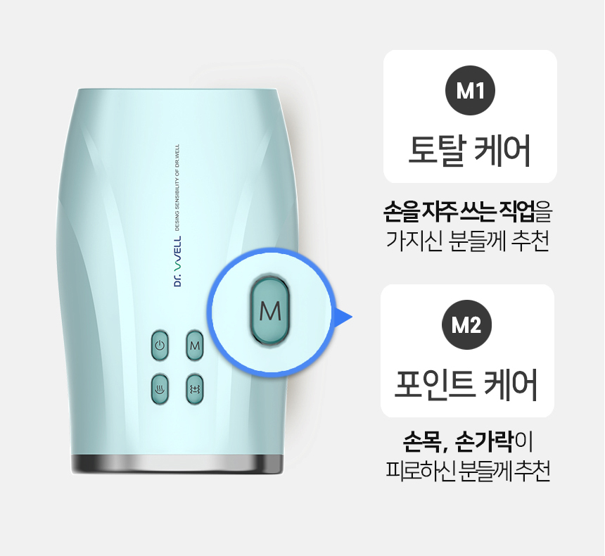 닥터웰 LCD터치 손목 손마사지기 무선 손 핸드 안마기 DR-850 (화이트)
